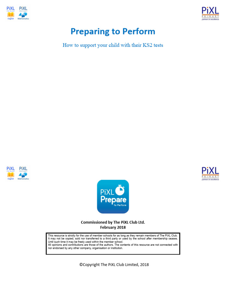 Preparing To Perform Booklet | PDF | Arithmetic | Mathematics