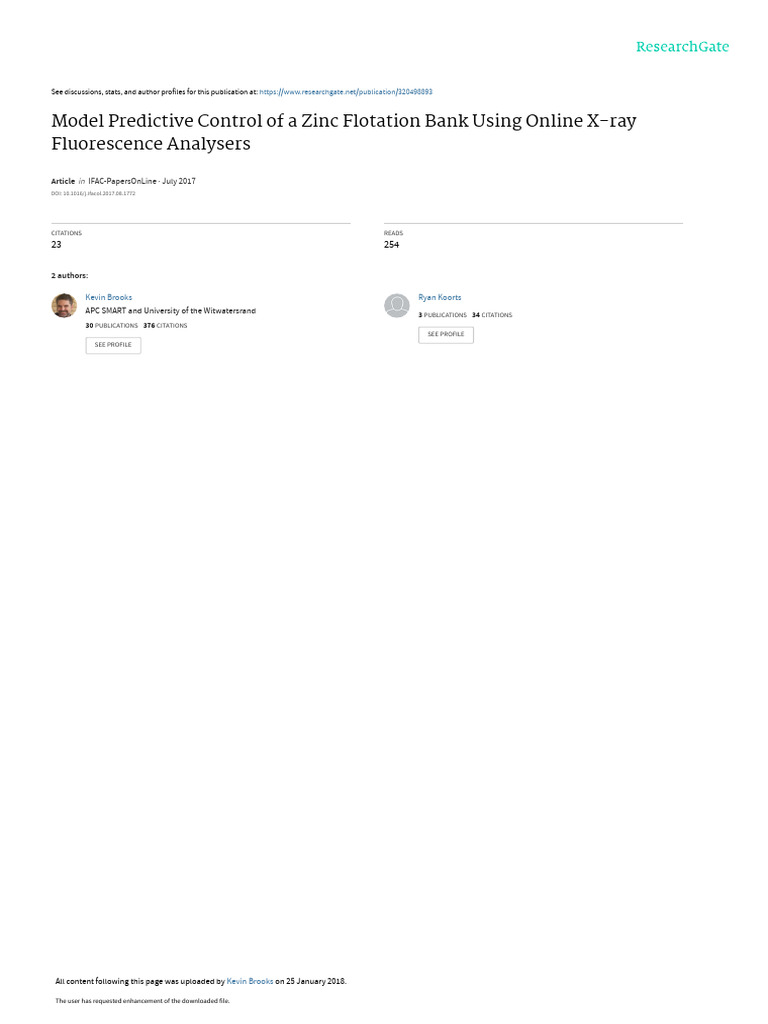 Zinc Flotation Control with XRF Analyzers | PDF | Mining | Materials