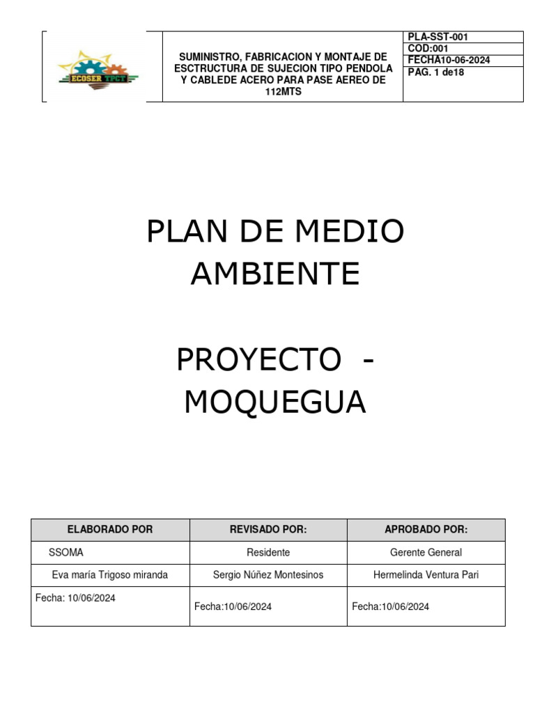 Plan Ambiental para Proyecto en Moquegua | PDF | Residuos | Color