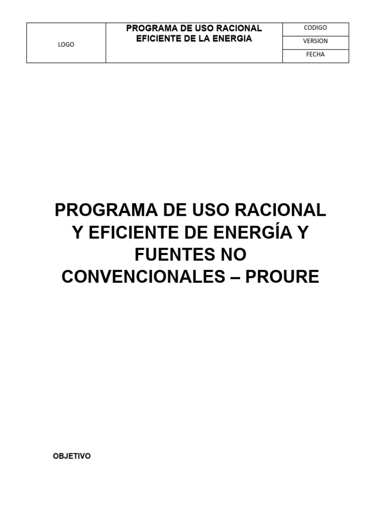Programa Uso Racional y Eficiente de La Energia (1) (1) | Descargar gratis PDF | Uso eficiente ...