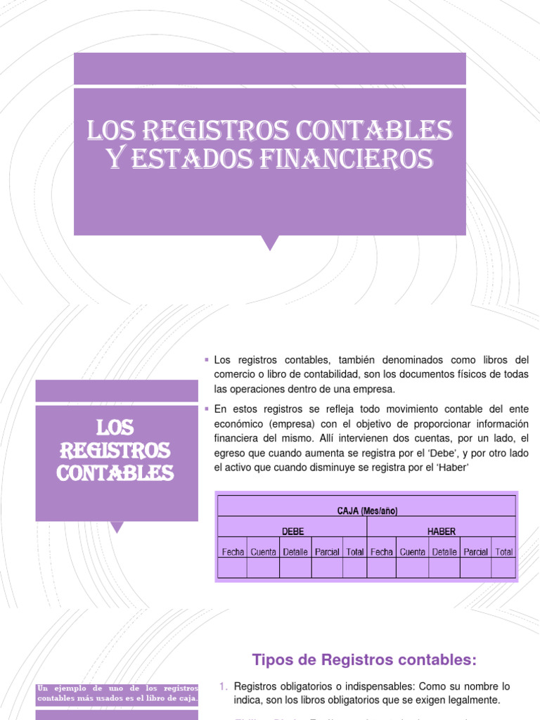 Los Registros Contables | PDF | Contabilidad | Hoja de balance