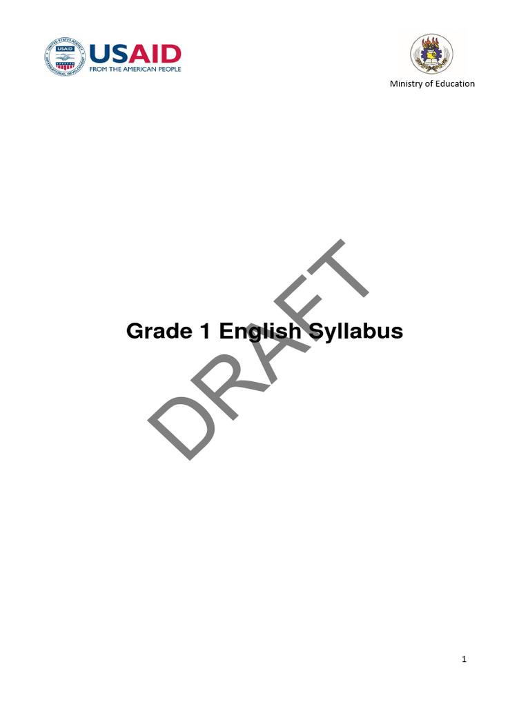 Grade 1 Syllabus Pdf