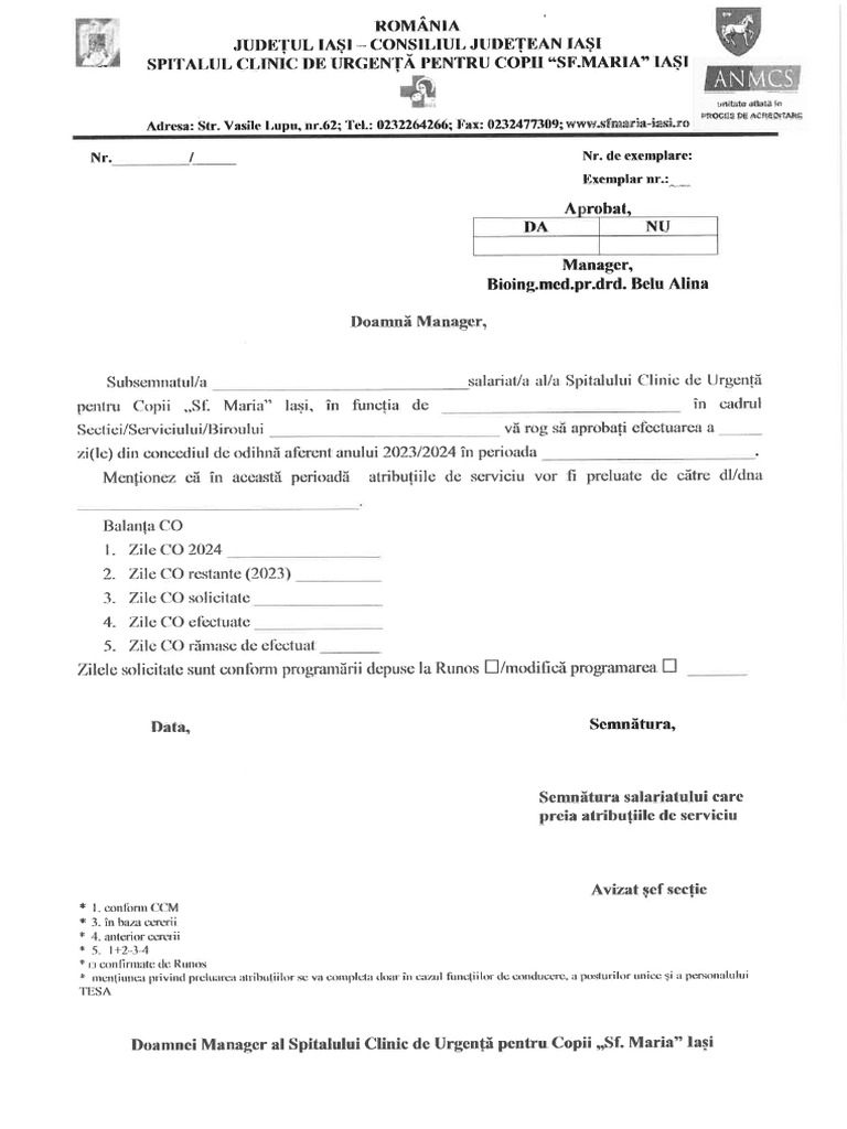 Model Cerere CO 2024 | PDF