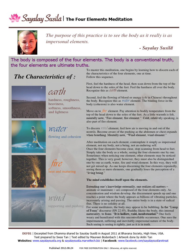 The-Four-Elements-Meditation | PDF | Meditation | Indian Philosophy