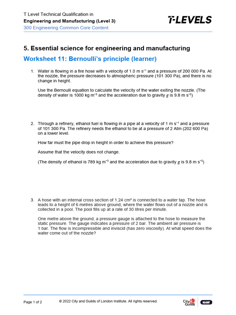 Eng Core 300 Uko5 Ws 11 Learner | PDF | Pressure | Gases
