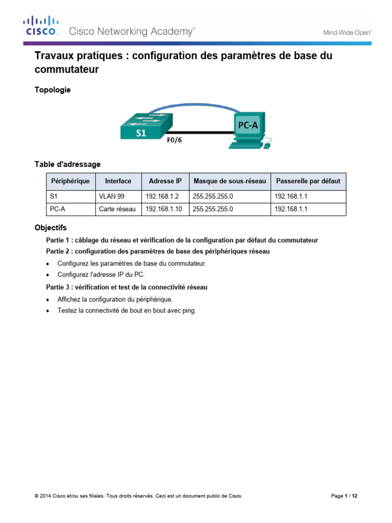 Configuring Basic Switch | PDF | Adresse IP | Ethernet