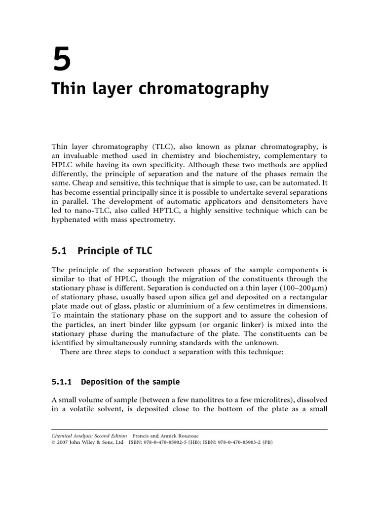 Thin Layer Chromatography | PDF | Thin Layer Chromatography | High Performance Liquid Chromatography