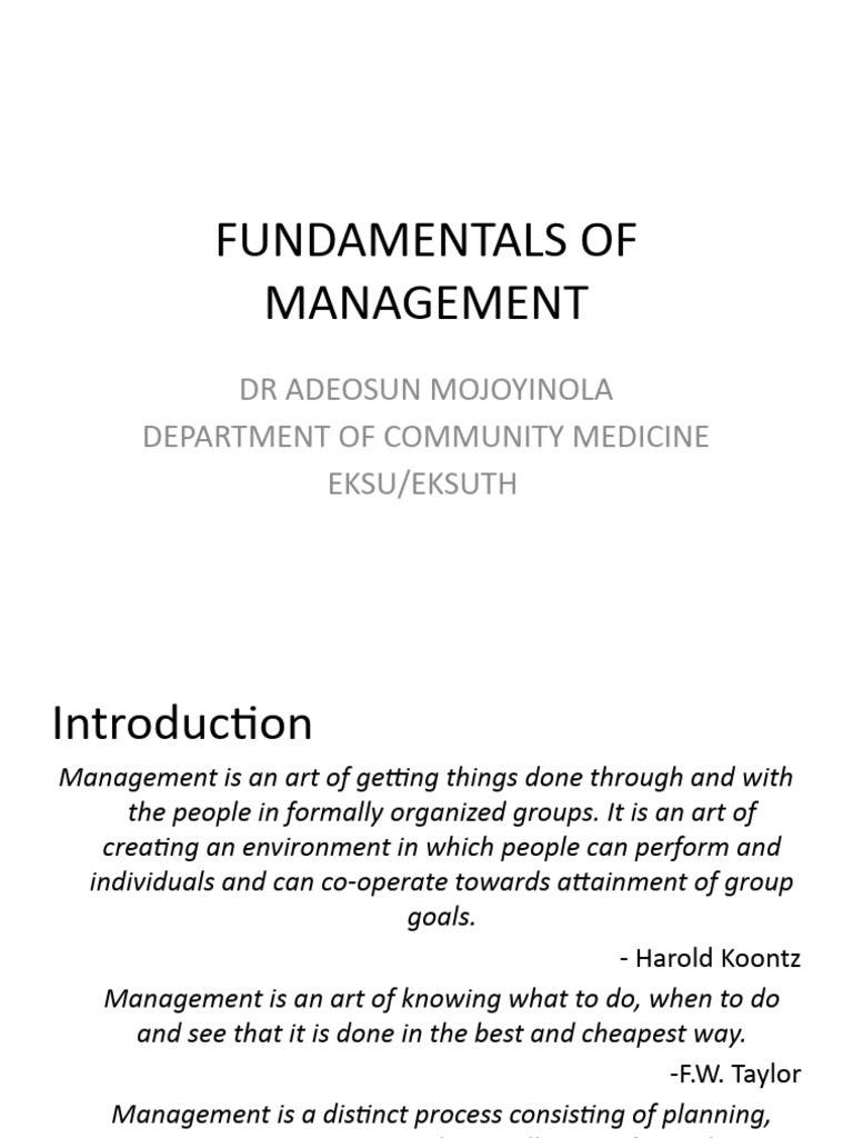Fundamentals of Management | PDF | Evaluation | Planning