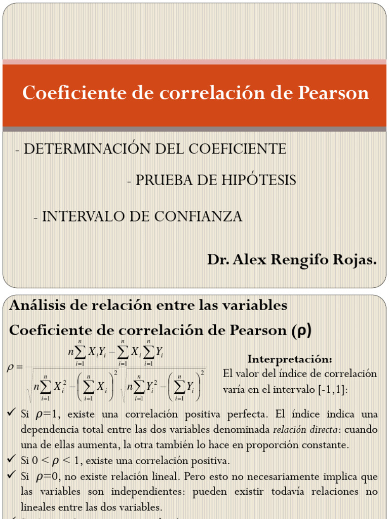 03 - 02 Prueba de Hipótesis Del Coeficiente de Correlación de Pearson ...