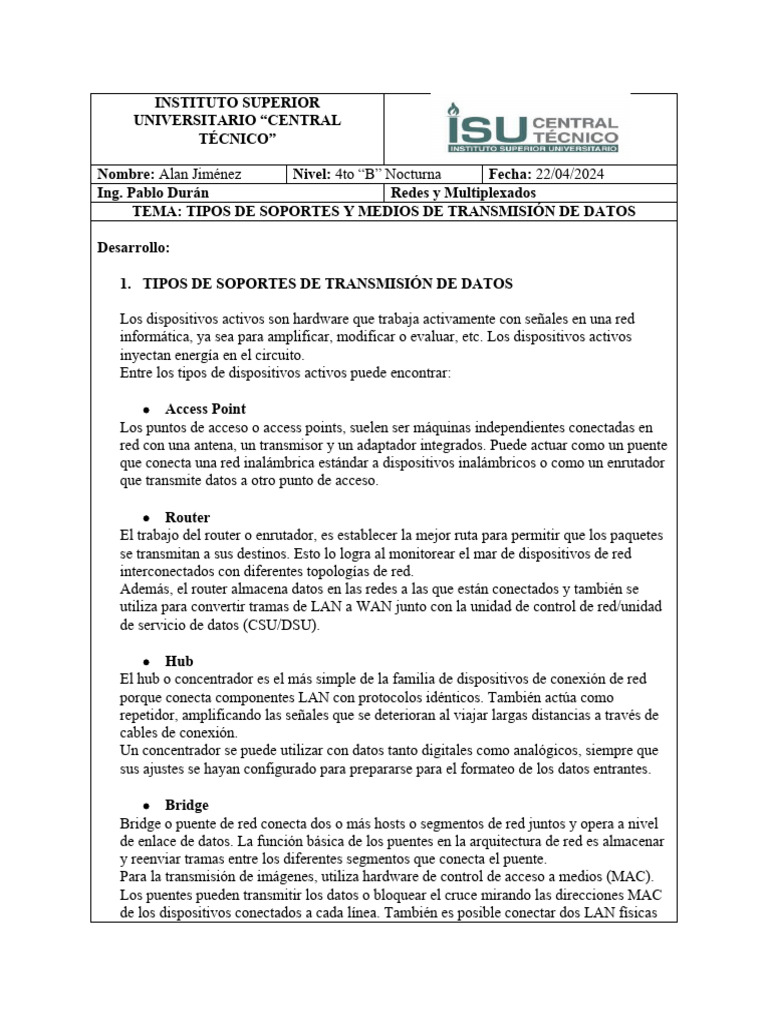 Jimenez Alan #S1.1 Tarea Aut | PDF | Red de computadoras | Enrutador ...