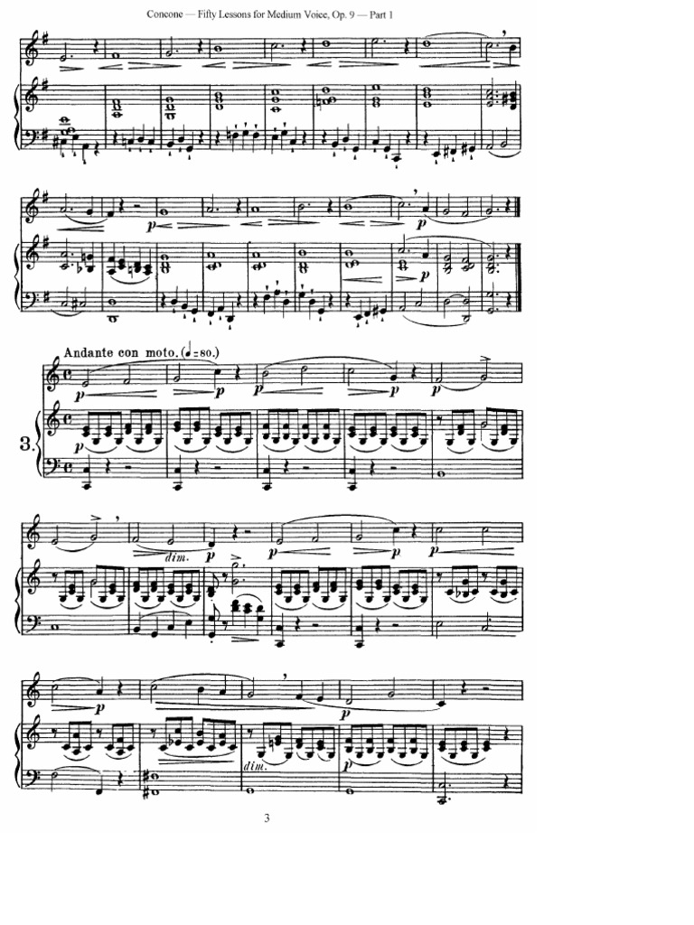 Ejercicios de Concone 3y 4 para Voz Media | PDF