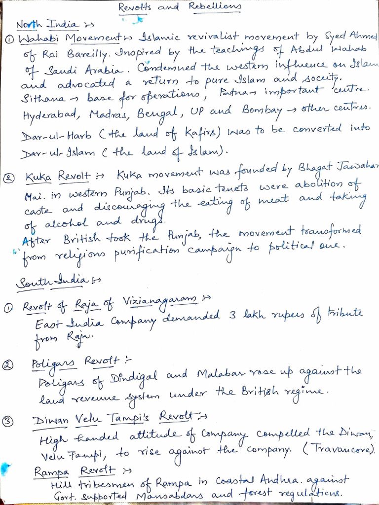 Tribal Revolts and Rebellion-Prelims | PDF