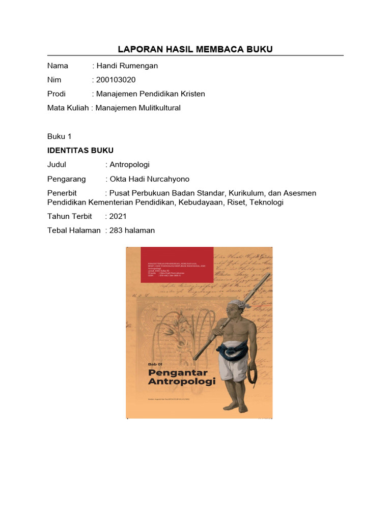 Laporan Baca Multikultural (Handi Rumengan) | PDF