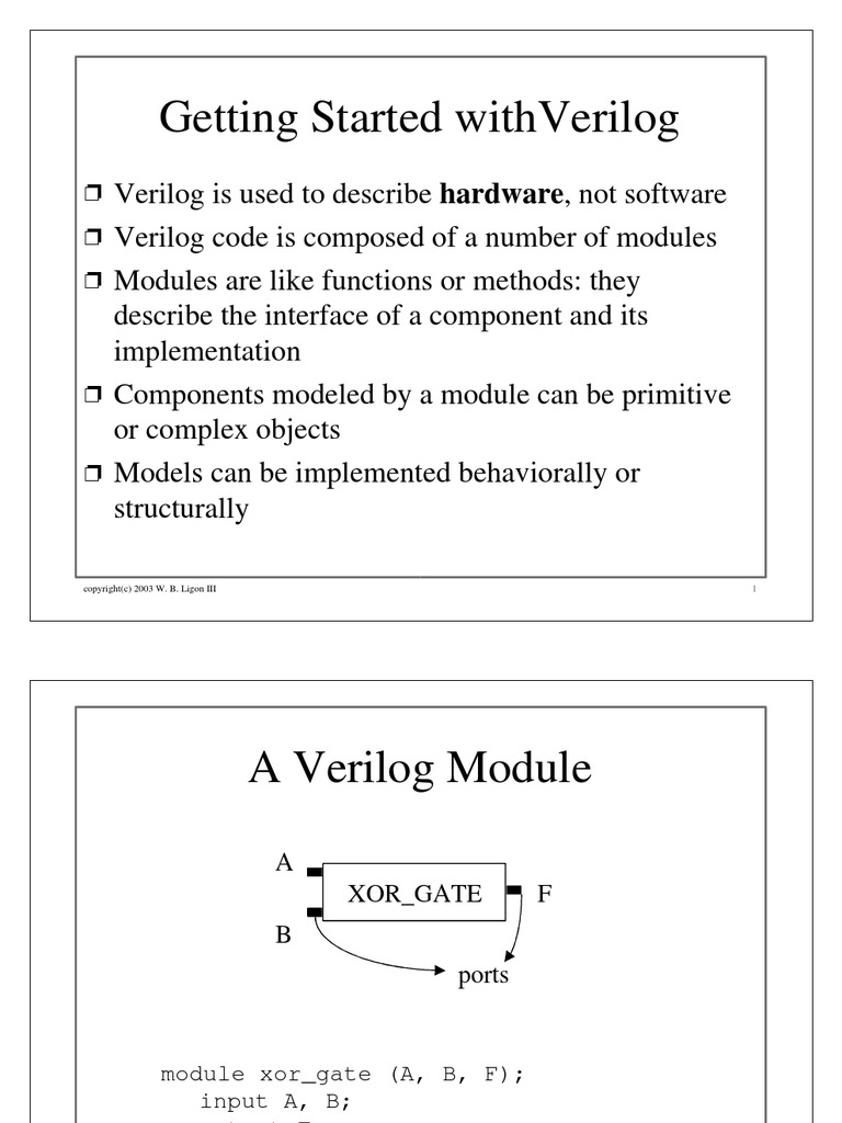 Verilog Notes | PDF | Electrical Engineering | Software Engineering