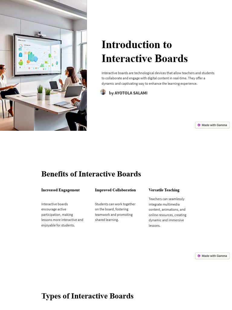 Introduction To Interactive Boards | PDF | Multimedia | Touchscreen