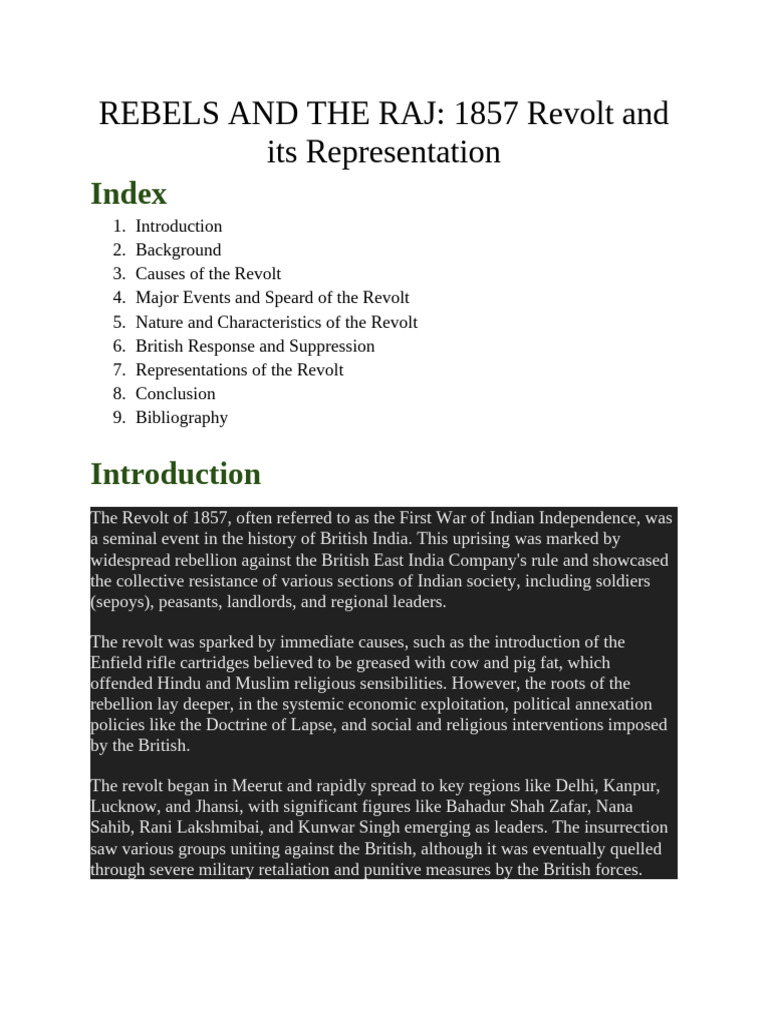 Rebels and The Raj | Download Free PDF | Indian Rebellion Of 1857 ...