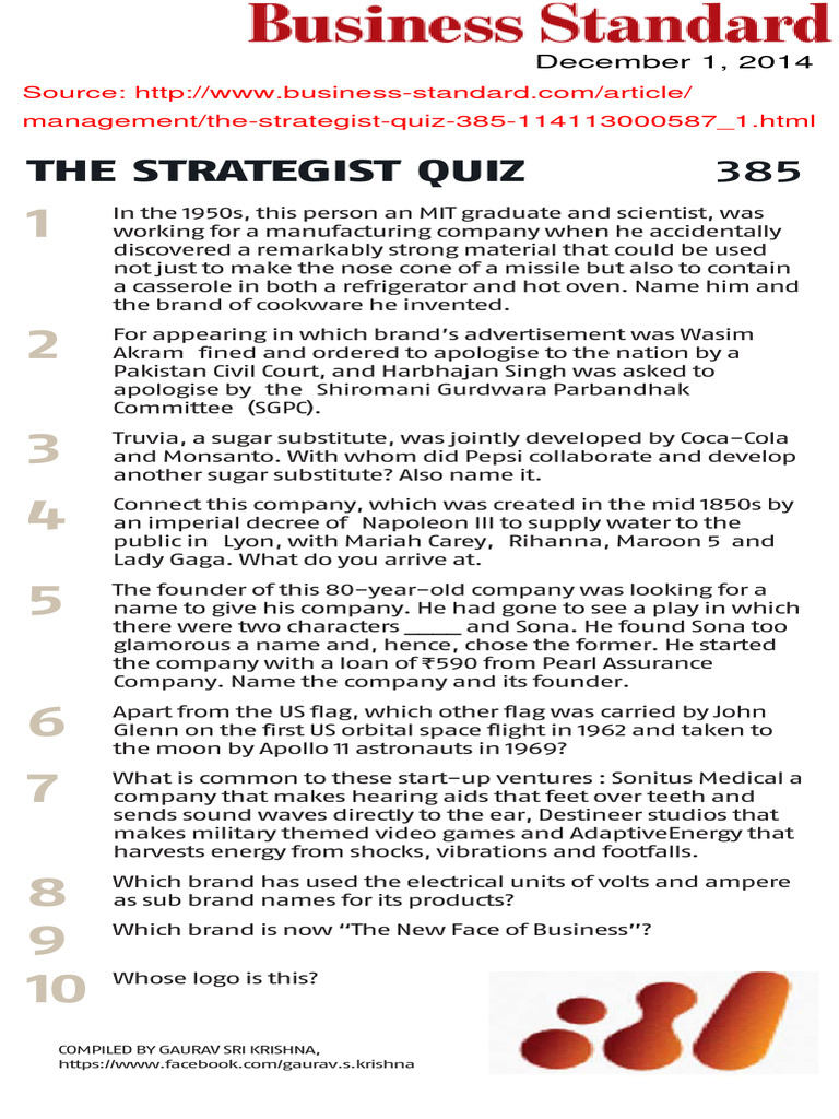 Strategist Quiz 385-393 | PDF
