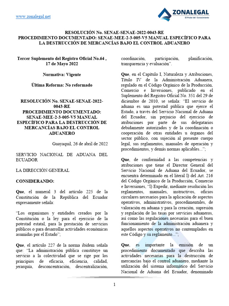 Procedimiento Documentado | PDF | aduana | Residuos
