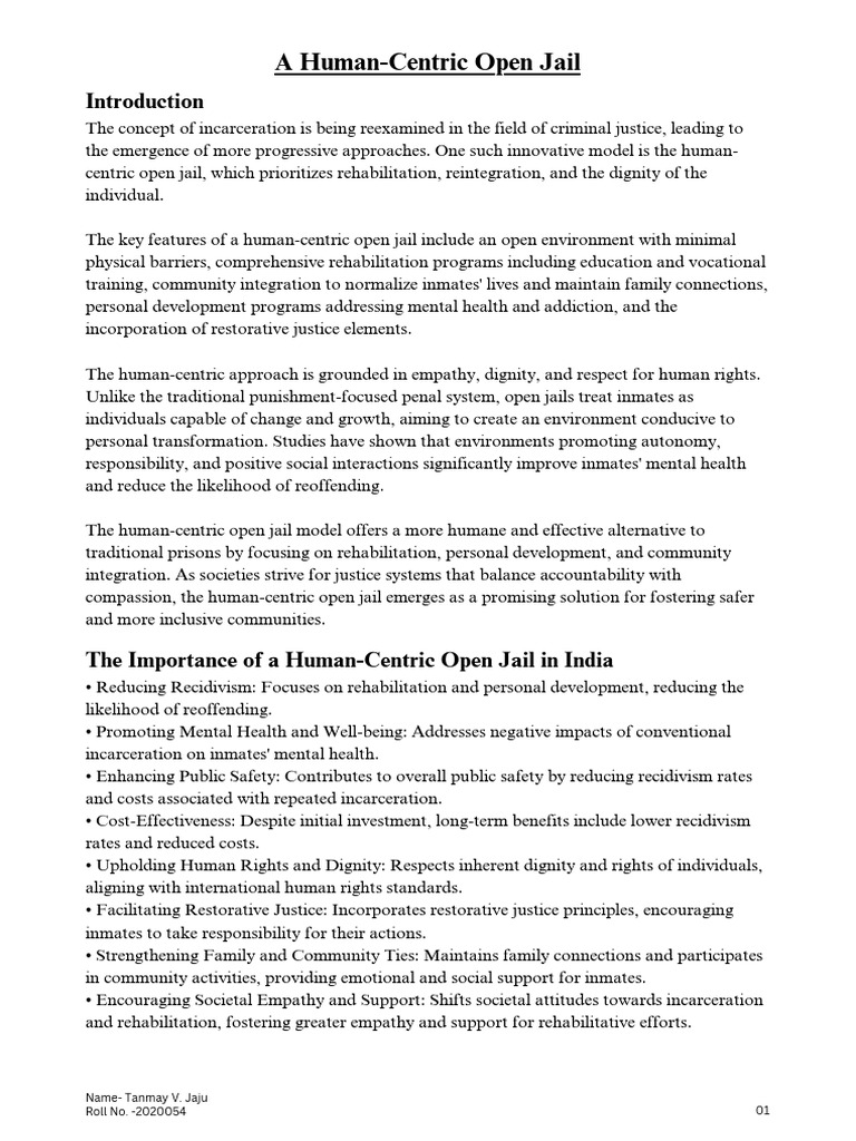 A Human-Centric Open Jail | PDF | Rehabilitation (Penology) | Recidivism