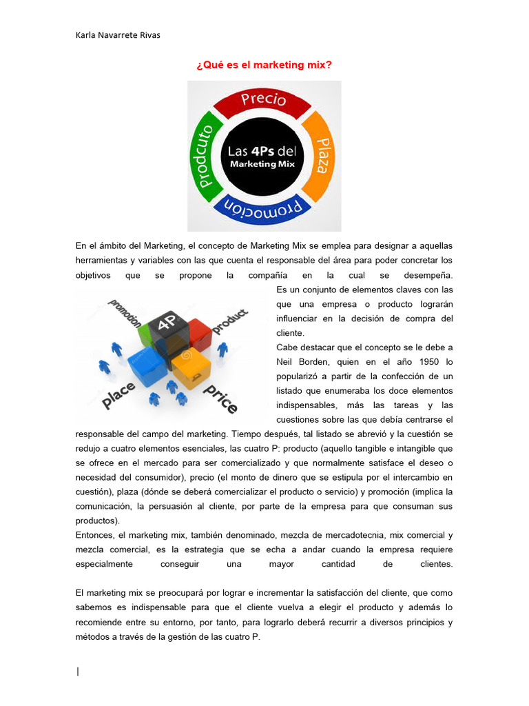 Marketing Mix: Las 4 P del Éxito Comercial | PDF | Marketing | Producto ...
