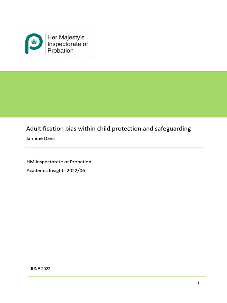 Academic Insights Adultification Bias Within Child Protection and ...
