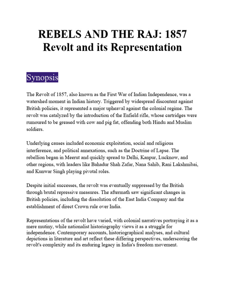 Rebels and The Raj | PDF