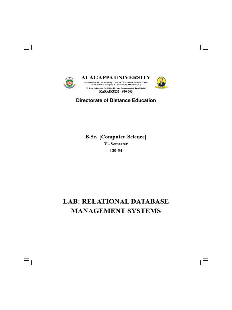 UG - B.Sc. - Computer Science - 130 54 - Relational Database Management Systems - Binder - 8455 ...