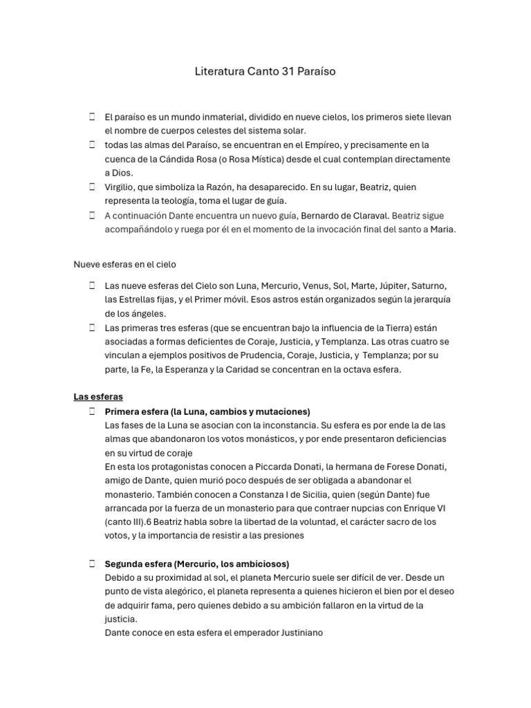 Canto 31: Ascenso al Empíreo | PDF | Religión y espiritualidad