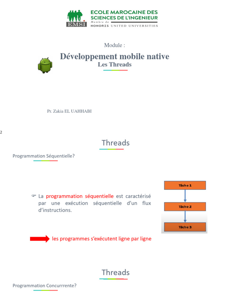 Developpement Mobile Threads | PDF | Thread (informatique) | Programmation informatique