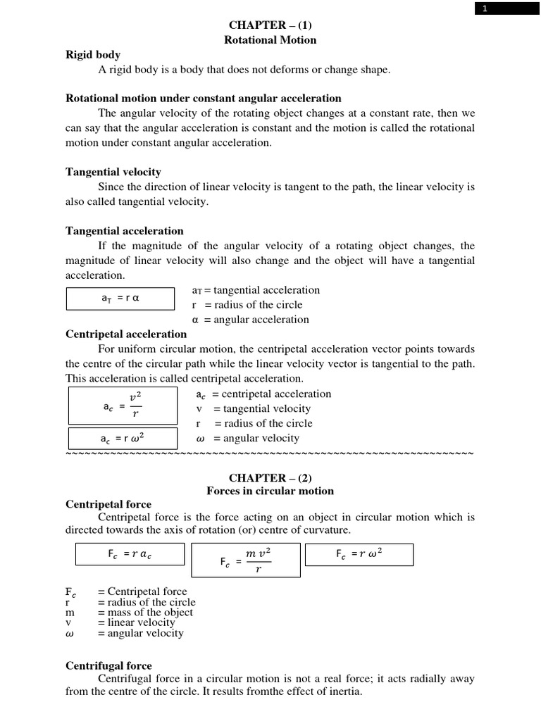 Phys Def 1to4 | PDF | Acceleration | Rotation Around A Fixed Axis