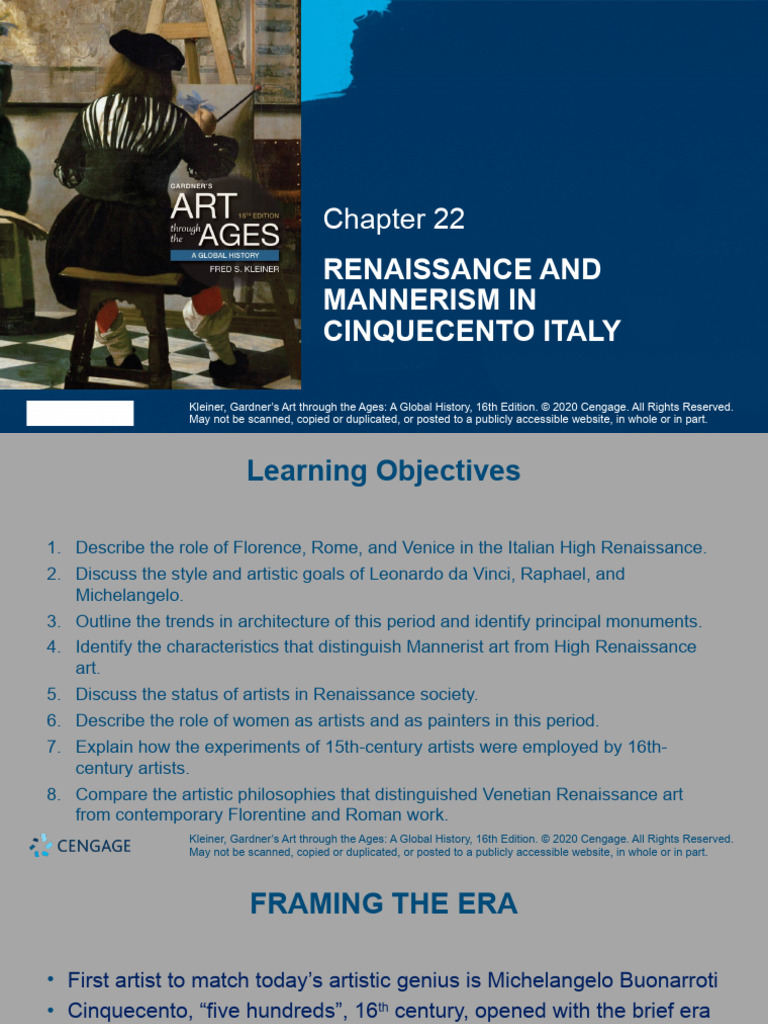 Renaissance and Mannerism in Italy | PDF | Michelangelo | Leonardo Da Vinci