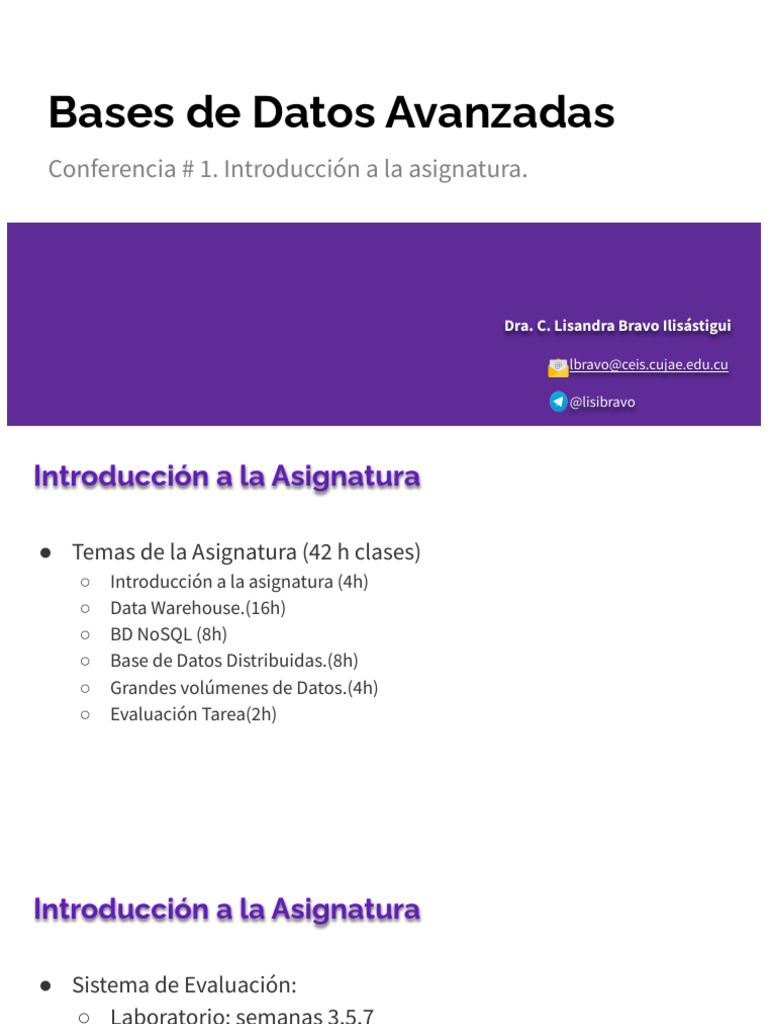 Bases de Datos Avanzadas | Descargar gratis PDF | Modelo cliente ...