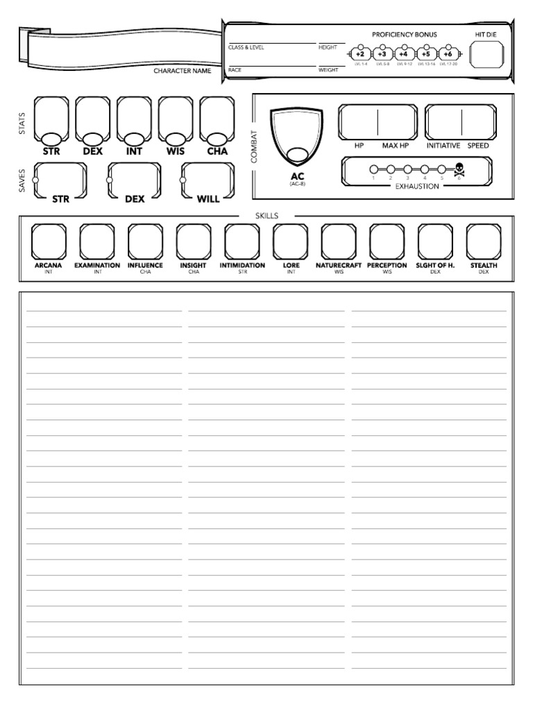 Nimble Character Sheet Simple B | Download Free PDF | Role Playing ...