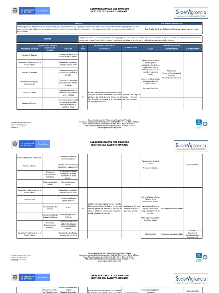 Caracterizacion Gestion Del Talento Humano | PDF | Planificación estratégica | Gestión de ...