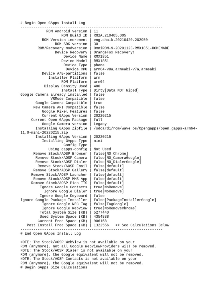 open_gapps_log | PDF | Android (Operating System) | Computer Architecture