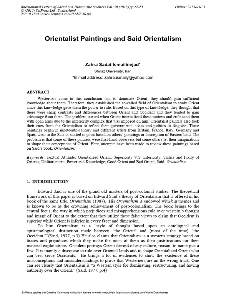 Orientalist Paintings and Said Orientalism | PDF | Orientalism | Knowledge