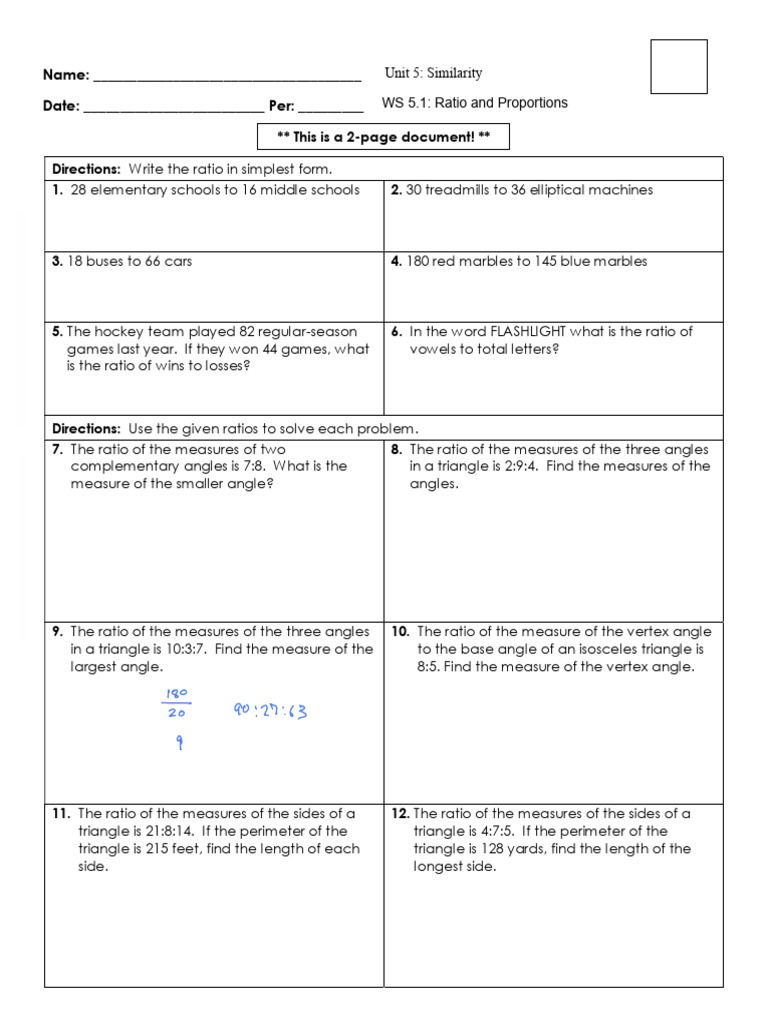 WS5.1 | PDF | Triangle | Ratio
