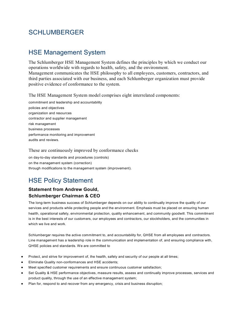 Schlumberger Employee Insights and Values | PDF