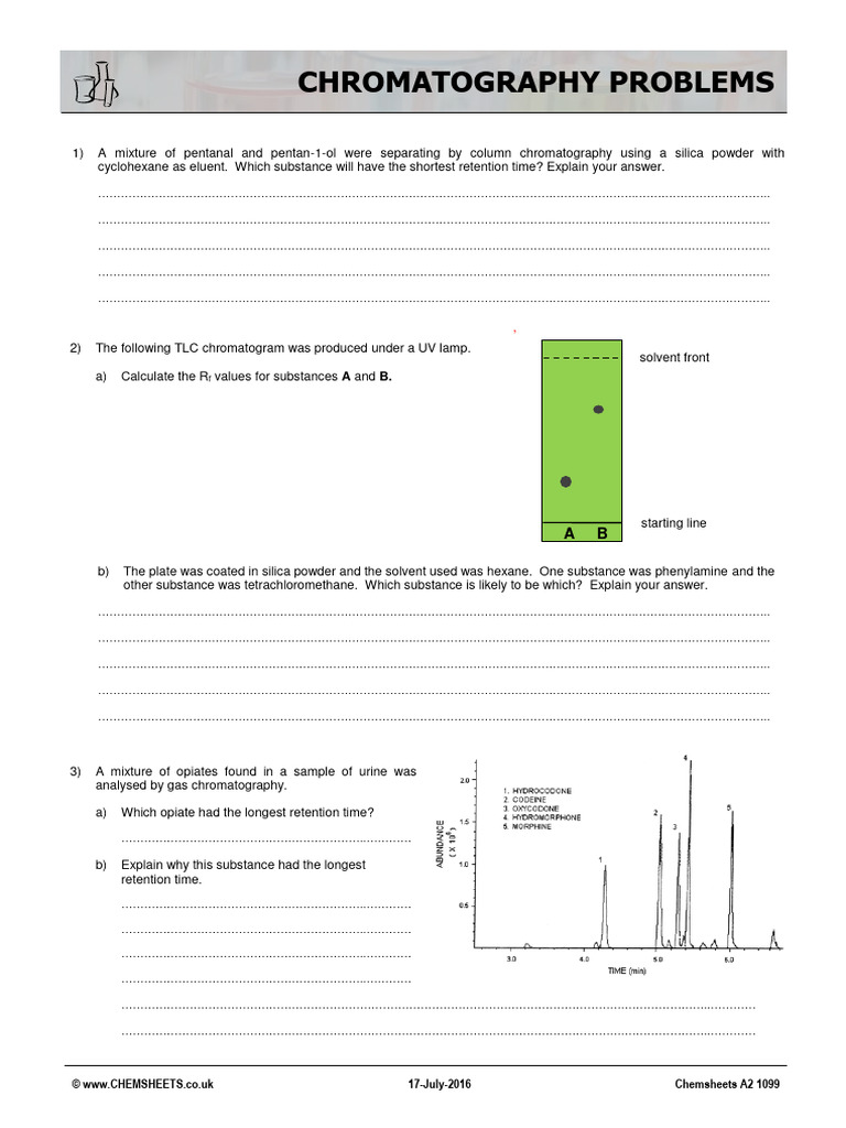 Chemsheets A2 1099 (Chromatography Problems) | PDF