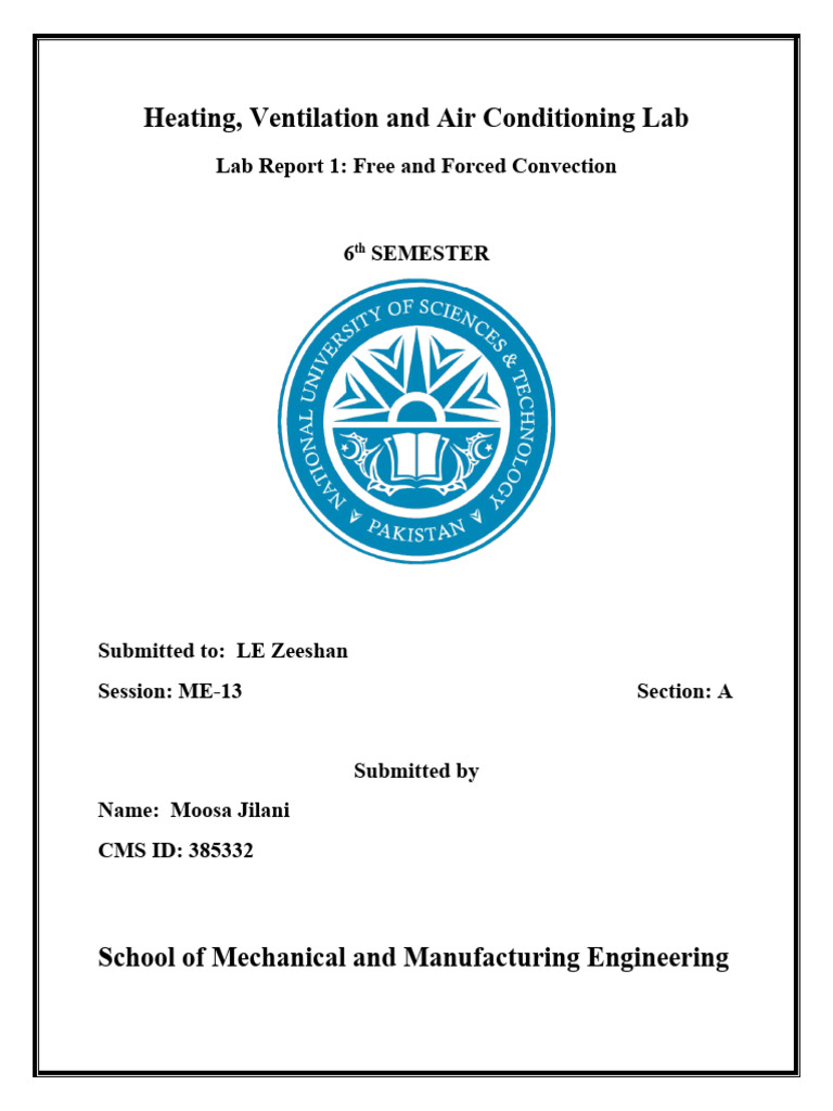 Lab 1 - Free and Forced Convection | PDF | Heat Transfer | Convection