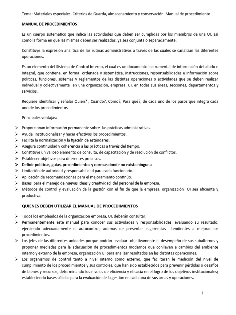 Manual de Procedimiento-Teoria | PDF | Evaluación | Business