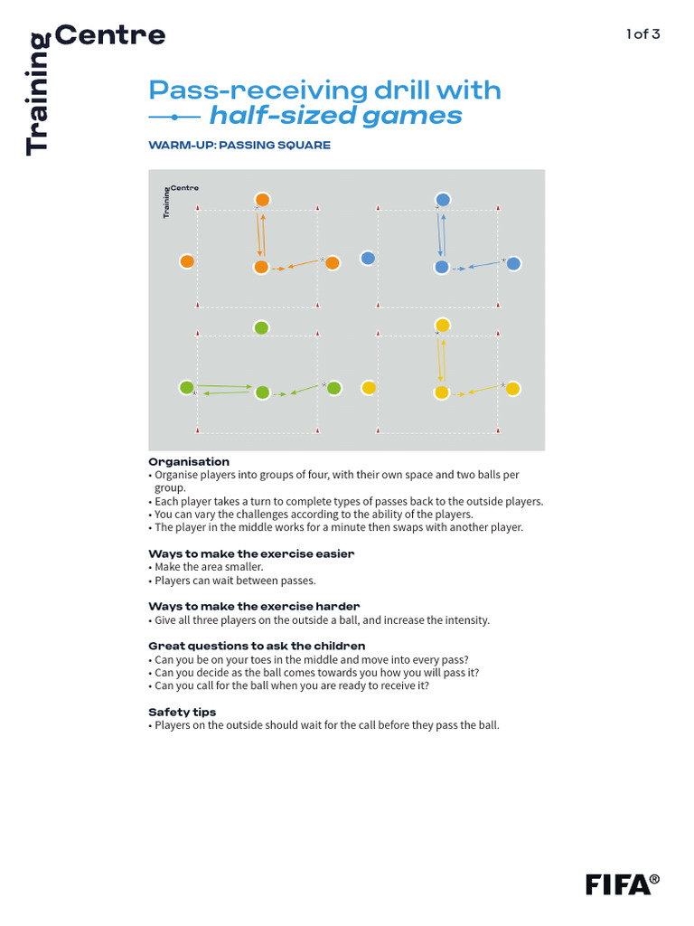 Pass-Receiving Drill With Half Sized Games | PDF | Association Football ...