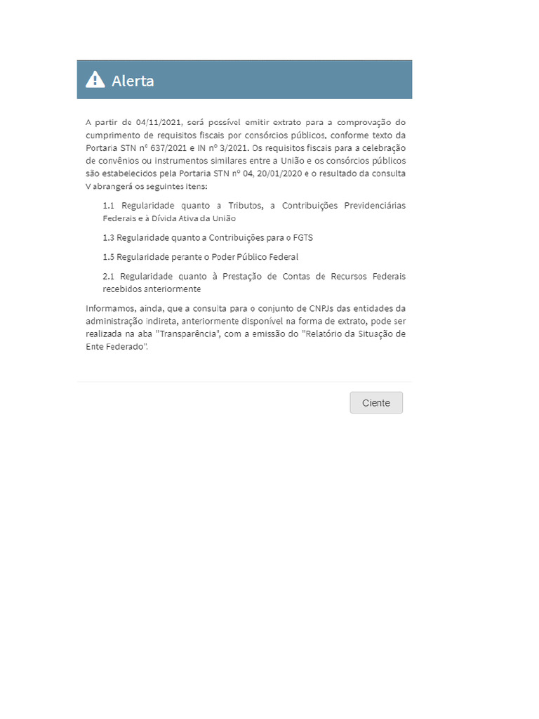 Alerta CAUC | PDF