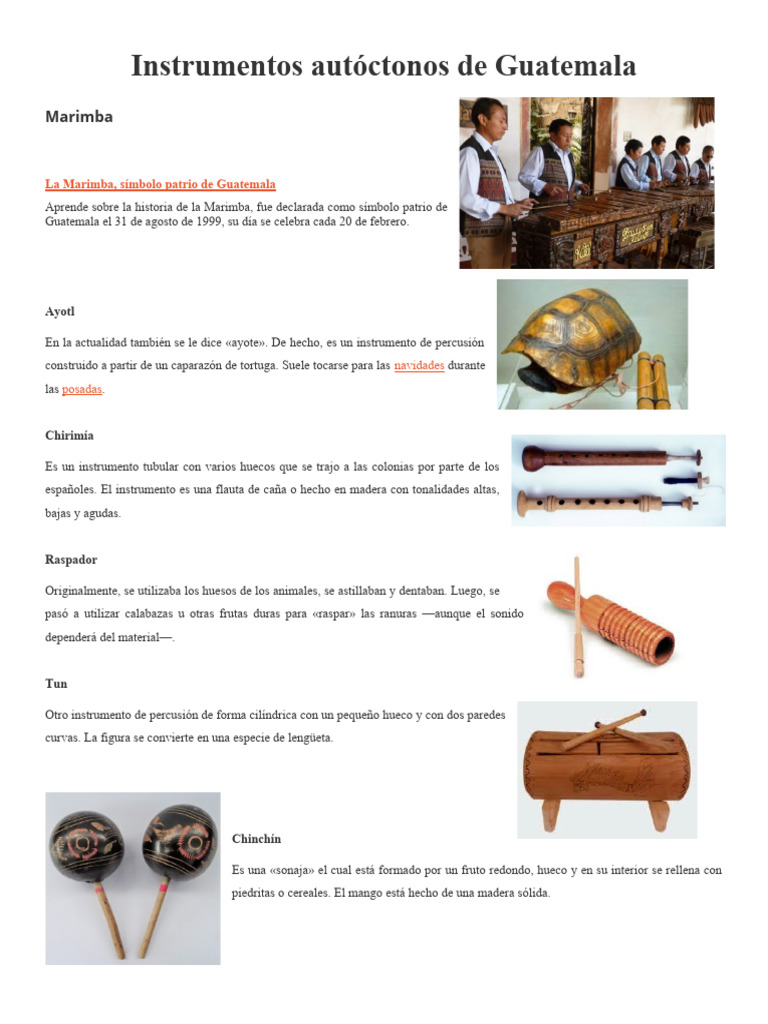 Instrumentos Autóctonos de Guatemala | PDF