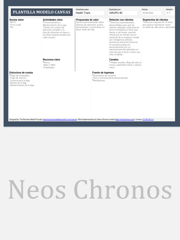 Modelo Canvas para Health Track | PDF | Aplicación movil | Software de ...