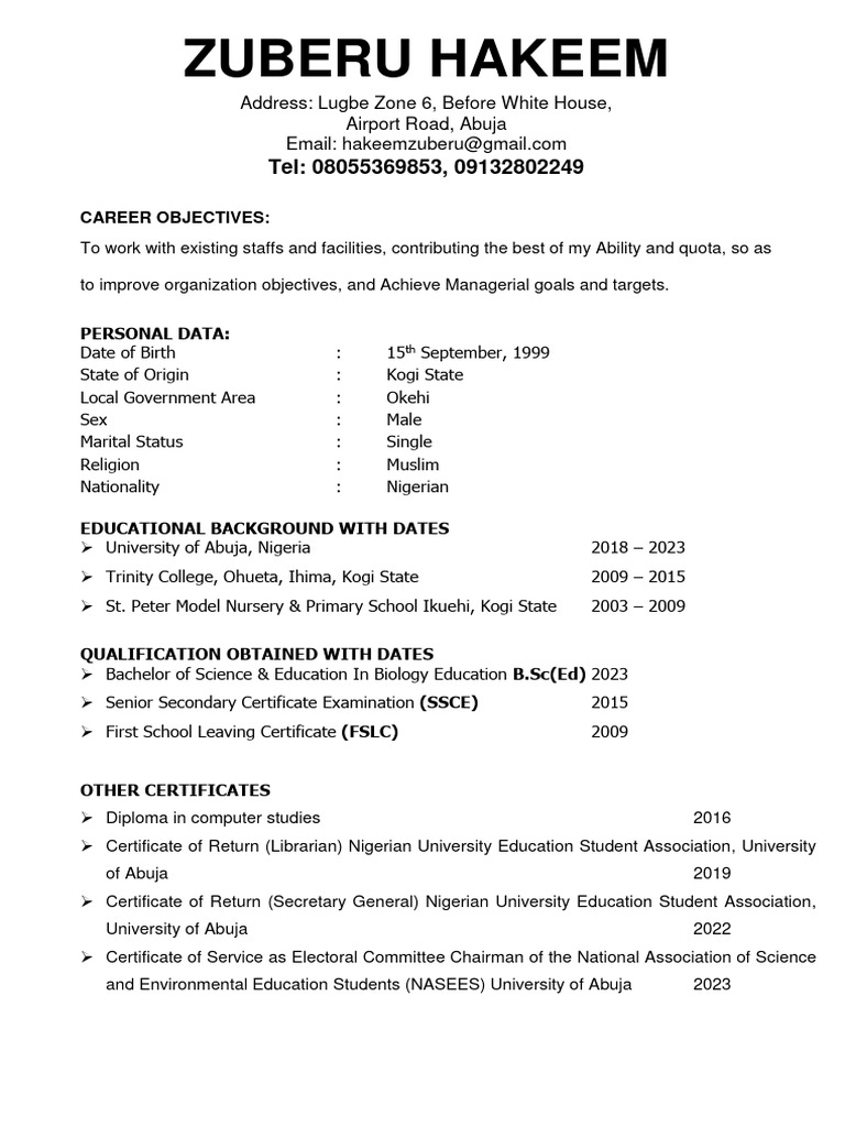 Zuberu Hakeem | PDF | Nigeria