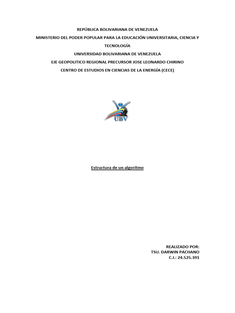 Estructura De Un Algoritmo Pdf Algoritmos Lenguaje De Programación