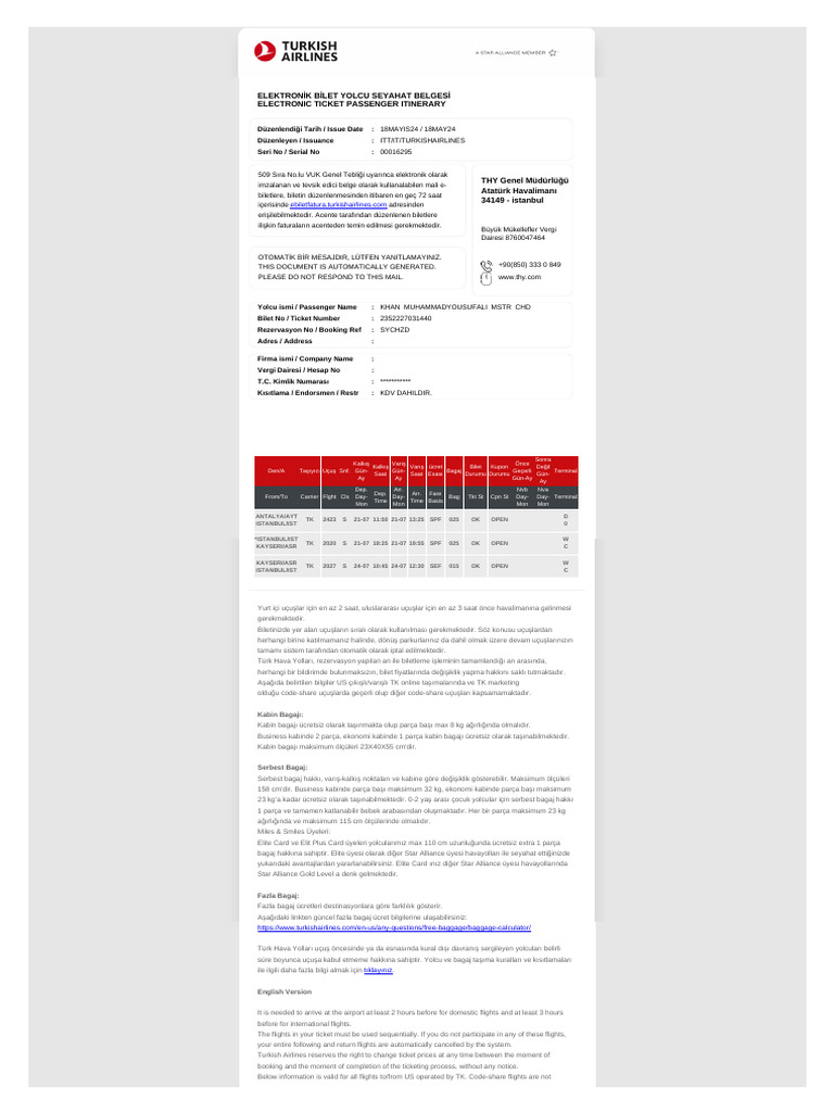 E - Ticket for Mstr. Muhammad Yousuf Ali Khan | PDF