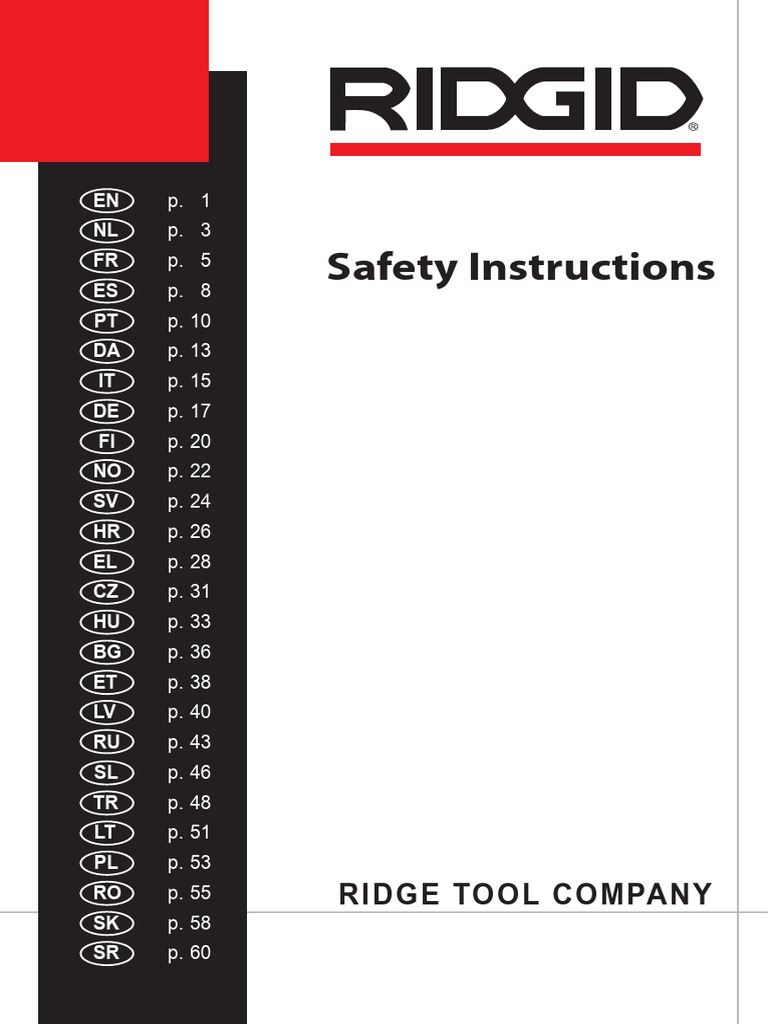 RIDGID Safety Booklet811 | PDF | Battery Charger | Manufactured Goods