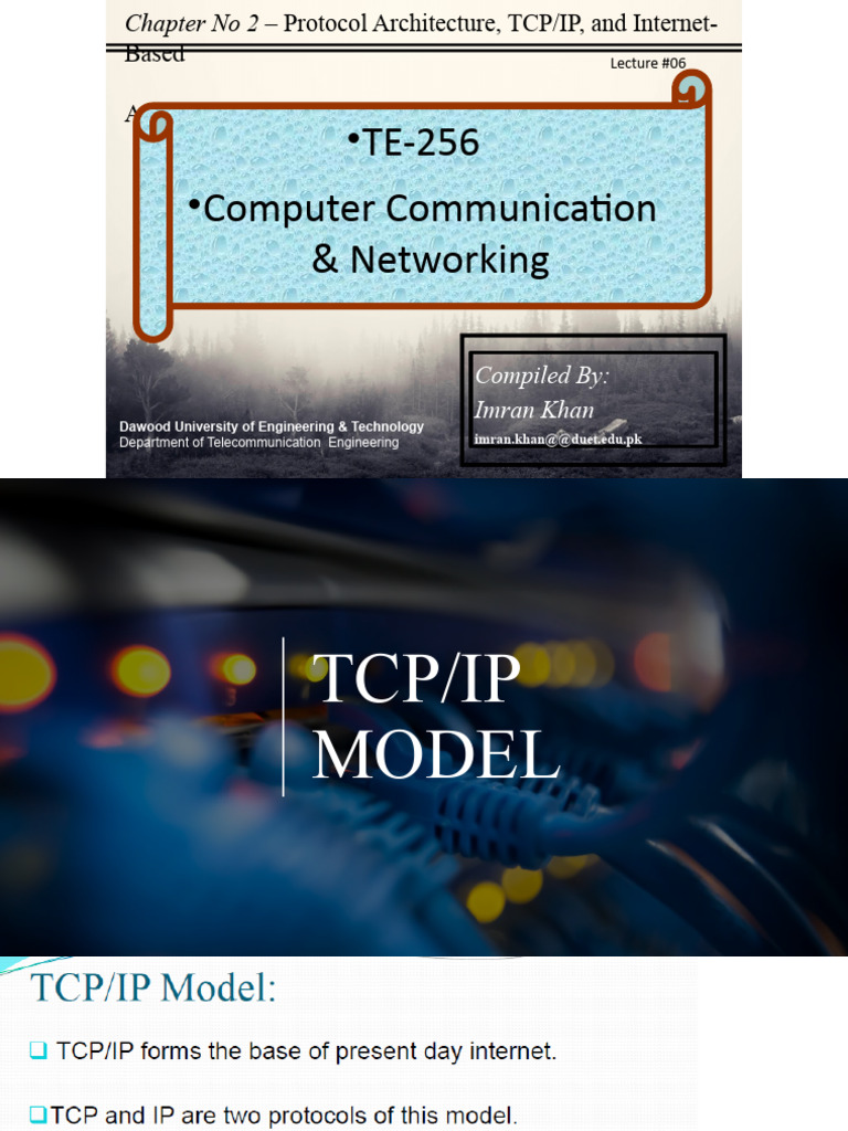Lecture 6 TCPIP | PDF | Internet Protocol Suite | Ip Address